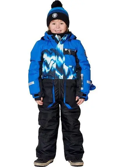 DEUX PAR DEUX Color Block One-piece Play Snowsuit - Black