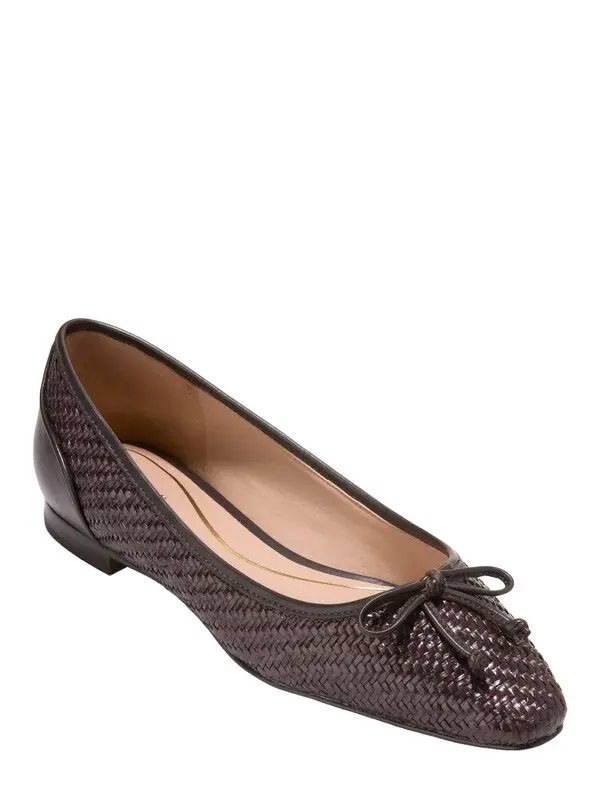 Cole Haan Paget Ballet Flat - Dark Chocolate Raffia