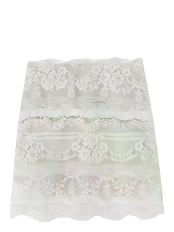 Ermanno Scervino Lace-patchwork Skirt - White