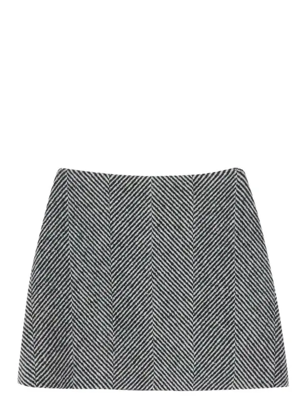 Ermanno Scervino Herringbone-pattern Mini Skirt - Grey