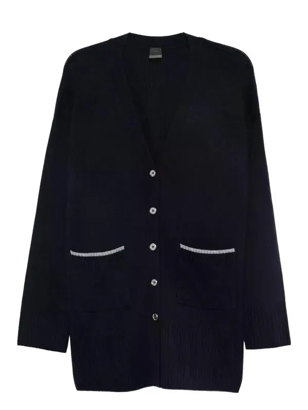 Pinko Button-up Cardigan With Patch Pockets - Blue