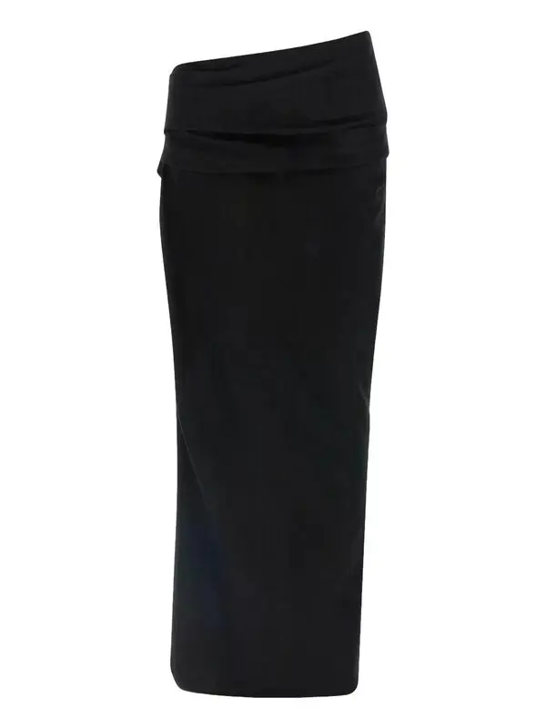 ENTIRE STUDIOS Draped Rear-split Midi Skirt - Black