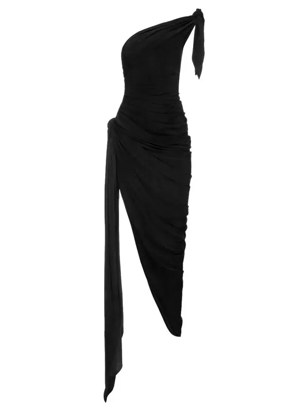 ALEKSANDRE AKHALKATSISHVILI One-shoulder Draped Dress - Black