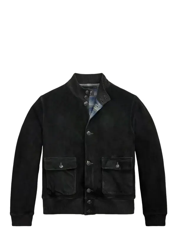 Ralph Lauren Suede Bomber Jacket - Black