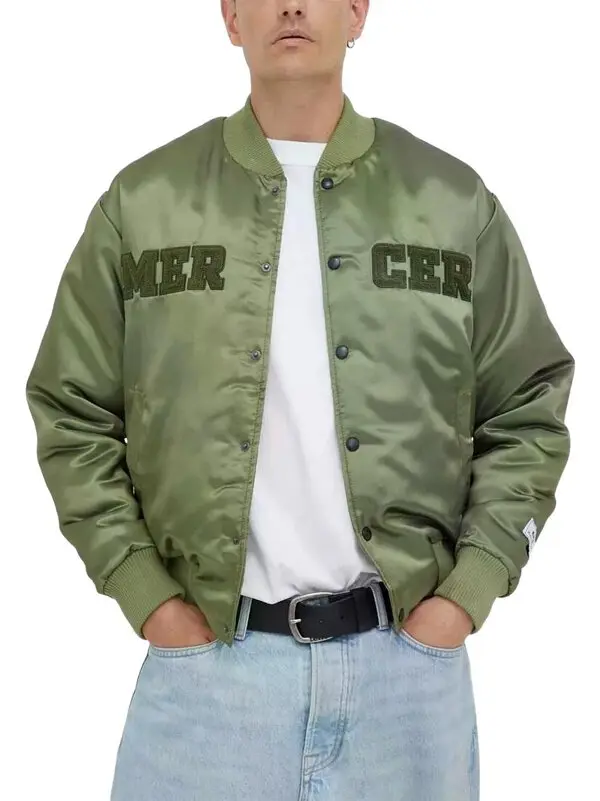 THE MERCER BRAND Satin Varsity Jacket - Green
