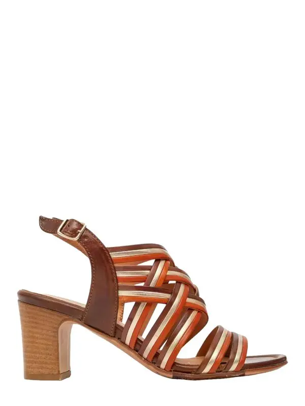 LA BOTTEGA DI LISA 65mm Leather Woven-strap Sandals - Brown