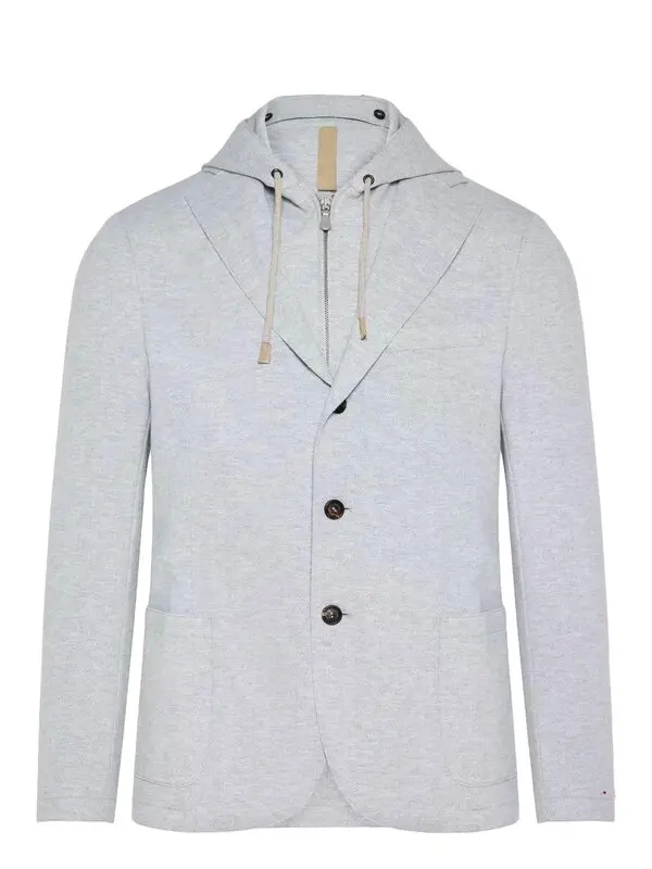 Eleventy Hooded Three-button Jacket - Grey