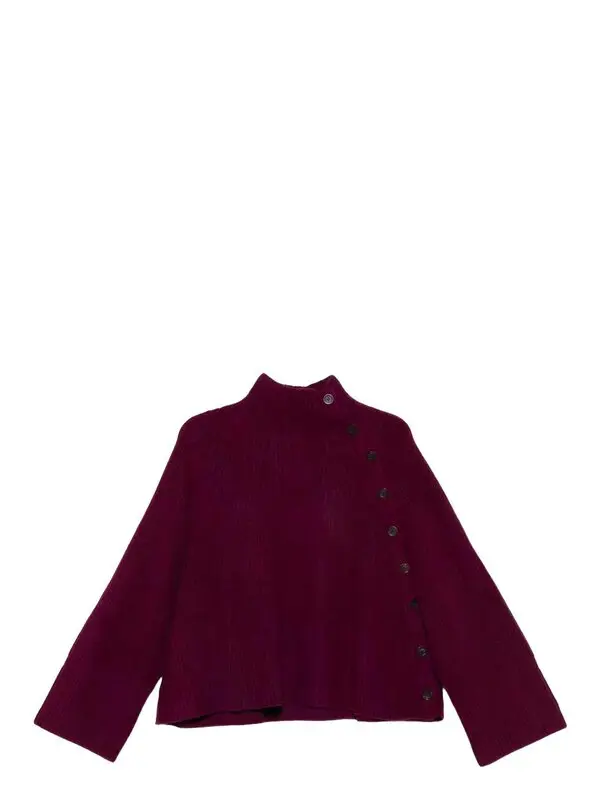Eric Bompard Long-sleeved Buttoned Sweater - Purple