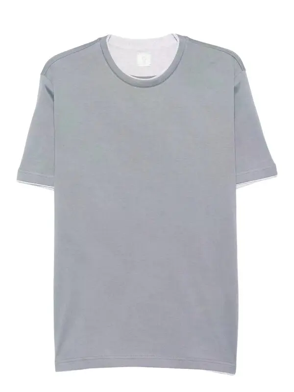 Eleventy Crew-neck Cotton T-shirt - Blue