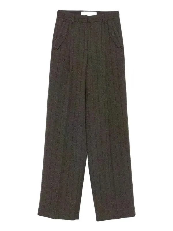 Golden Goose Virgin Wool Pinstripe Trousers - Brown