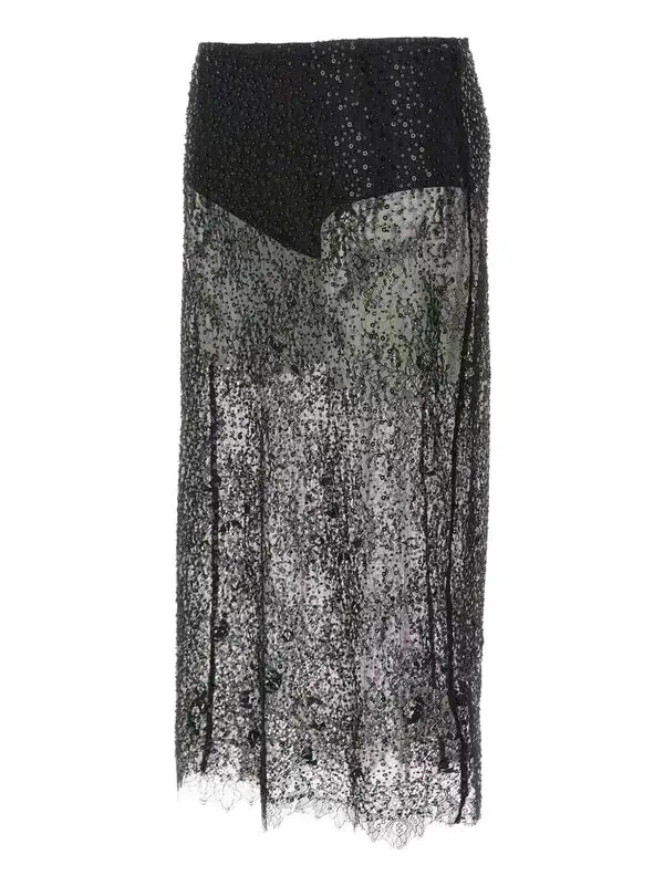 HERSKIND Risa Sequin-embellished Midi Skirt - Black