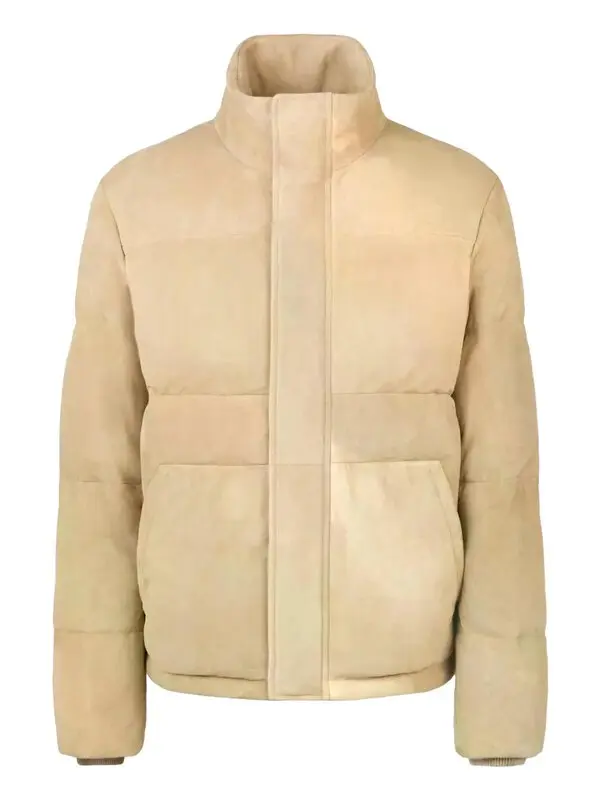 TOD'S Leather Quilted Jacket - Neutrals