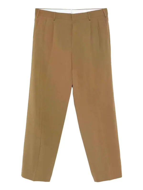 CELLAR DOOR Pleated Button-fly Trousers - Brown