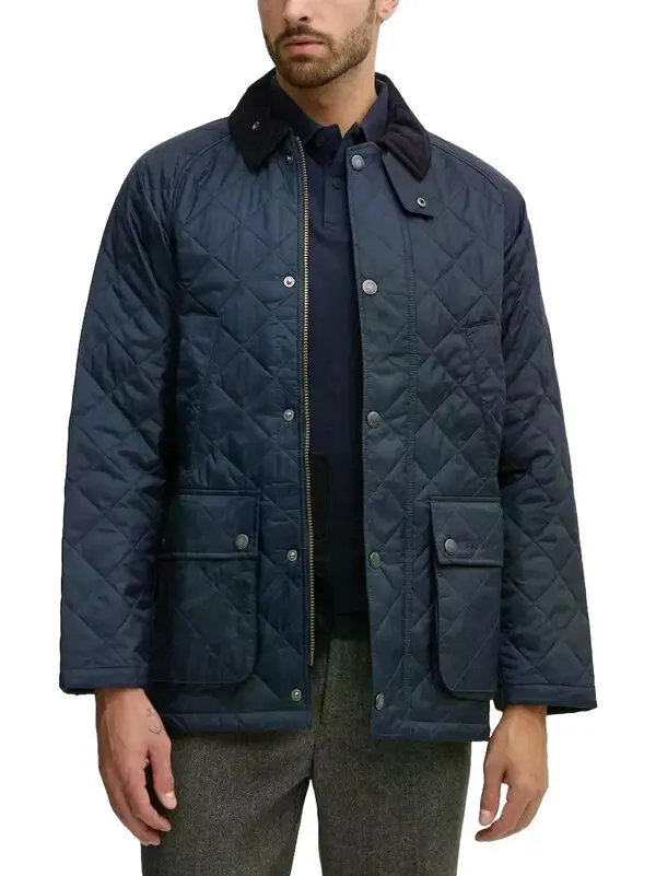 Barbour Diamond-quilted Corduroy-collar Jacket - Blue