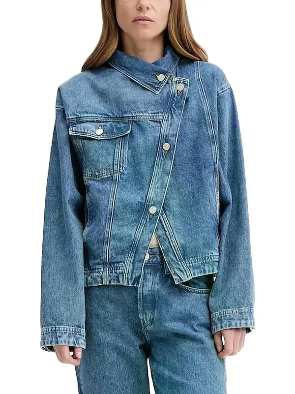 WON HUNDRED Kirsten Asymmetrical Denim Jacket - Blue