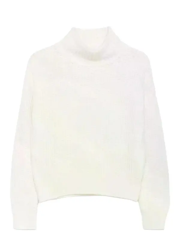 LISA YANG Turtleneck Ribbed Cashmere Sweater - Neutrals