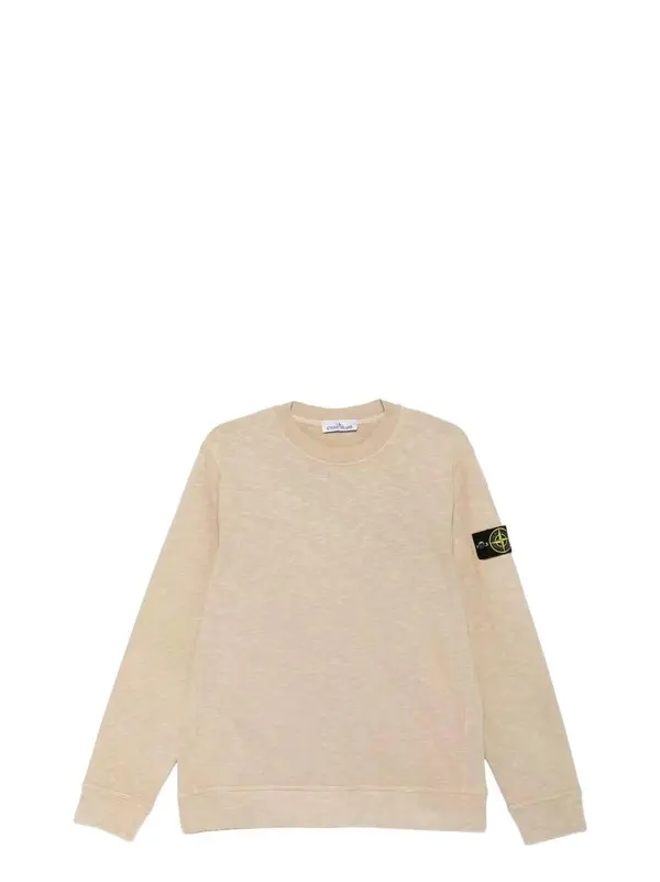 Stone Island Logo-patch Cotton Sweatshirt - Neutrals