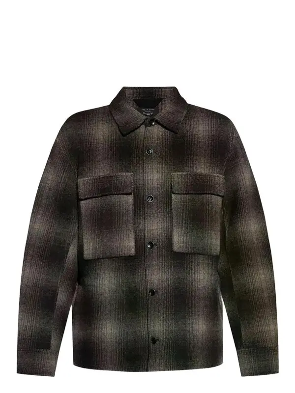 Rag & Bone Plaid Chest-pocket Overshirt - Brown