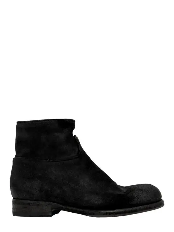 PAUL SILENCE Suede Ankle Boots With Zip Detail - Black