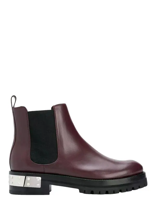 Alexander McQueen Studded Logo Plaque Chelsea Boots - Red