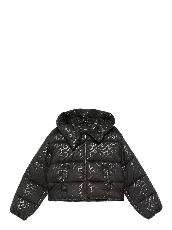 Pinko Logo-print Puffer Jacket - Black