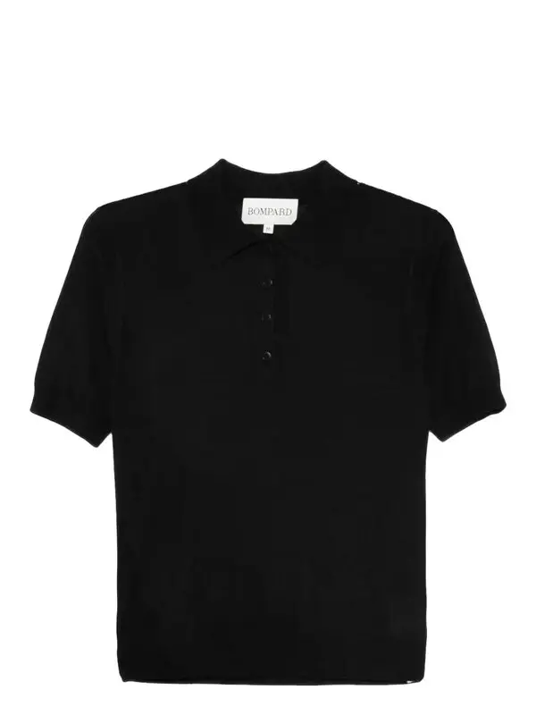 Eric Bompard Collared Short-sleeve Polo Top - Black