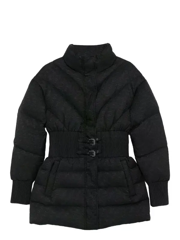 Versace Quilted Belted Jacket - Black