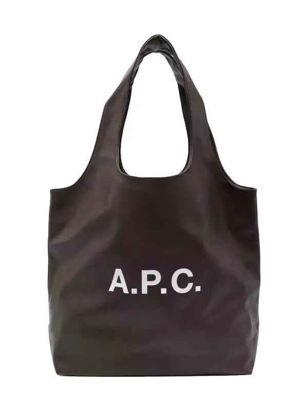 A.p.c. Large Ninon Logo-plaque Tote - Brown