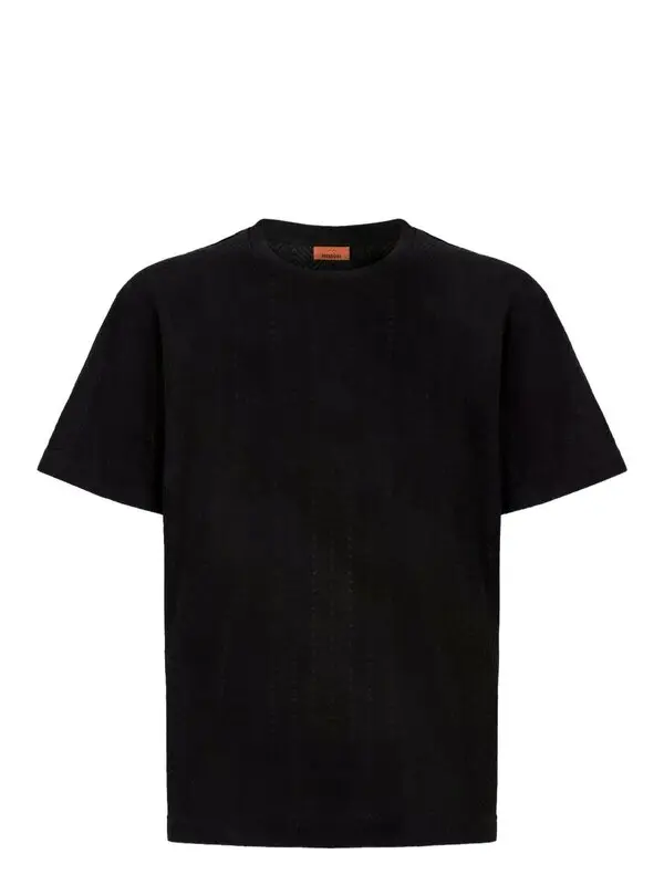 Missoni Herringbone-pattern Short-sleeved T-shirt - Black