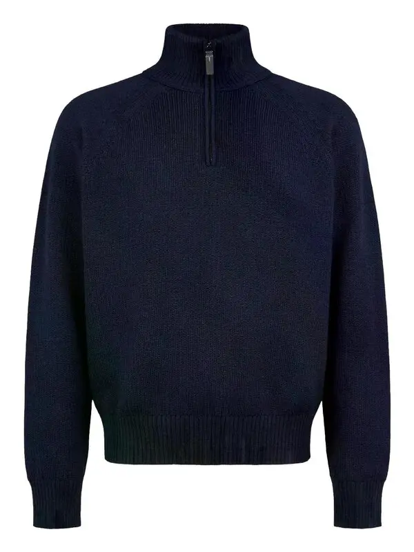 TOD'S High-neck Half-zip Sweater - Blue