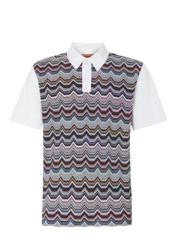 Missoni Chevron-pattern Polo Shirt - Grey