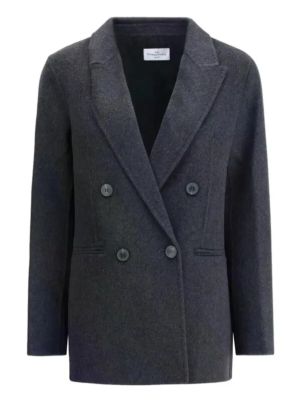 THE DYNAMIS STUDIO Wool Double-breasted Blazer - Grey