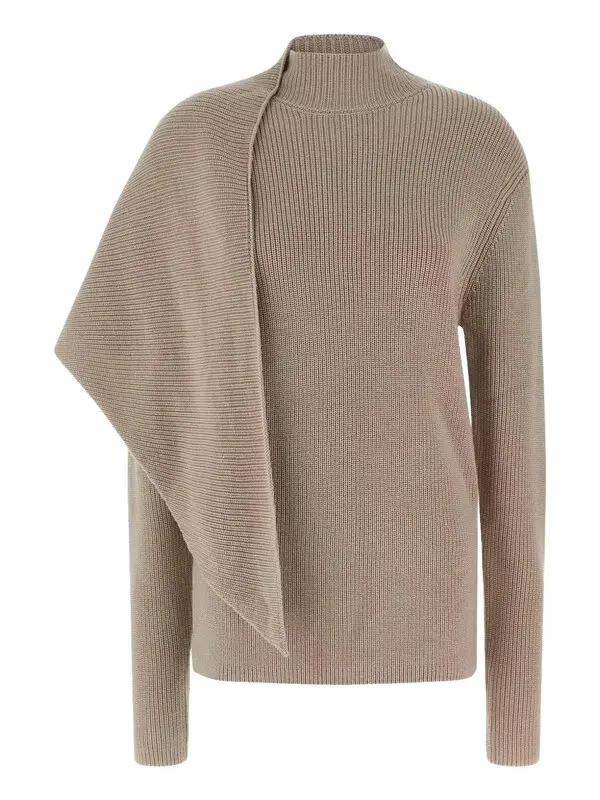 ENTIRE STUDIOS Wrap Turtleneck Sweater - Neutrals
