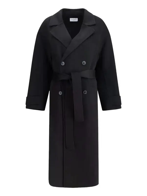 THE DYNAMIS STUDIO Belted Double-breasted Coat - Black