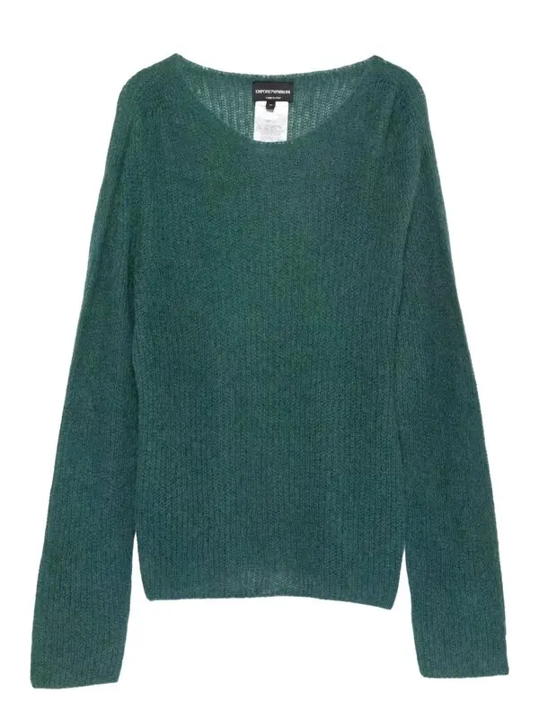 Emporio Armani Crew-neck Long Sleeve Sweater - Green
