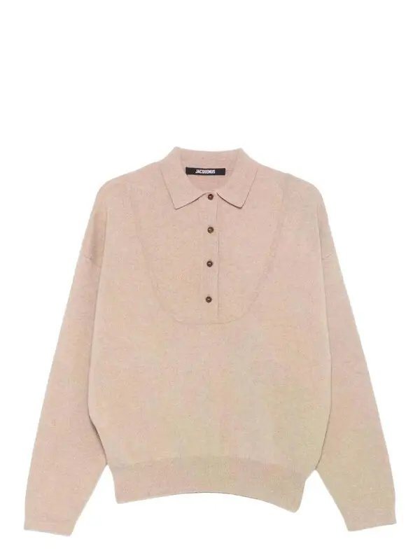 Jacquemus Button Polo-neck Sweater - Neutrals