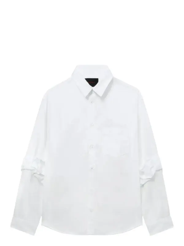 Simone Rocha Gathered-cuff Cotton Shirt - White