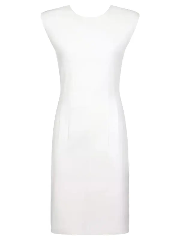 DONDUP Padded-shoulder Midi Dress - White