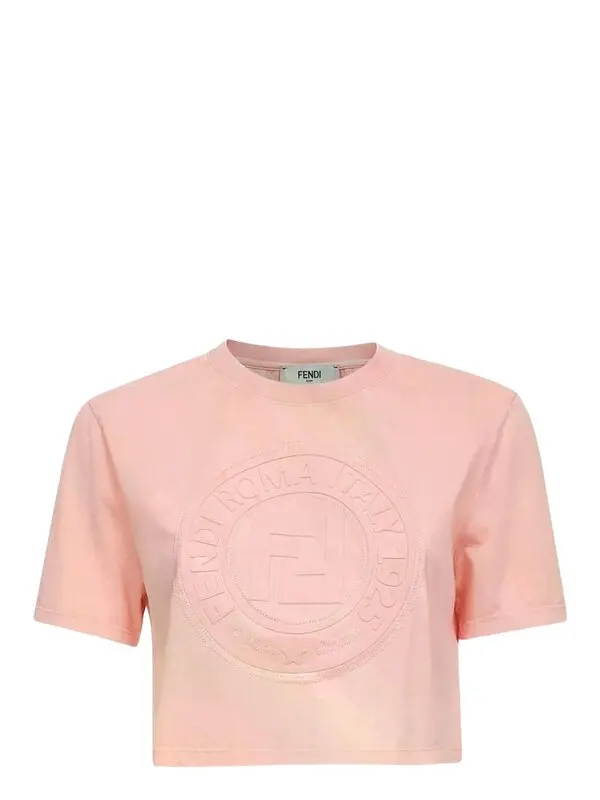 Fendi Embossed Logo Short-sleeve Top - Pink