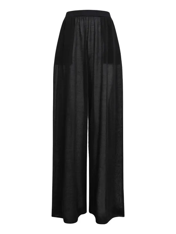 Alaïa Linen-silk Wide-leg Trousers - Black