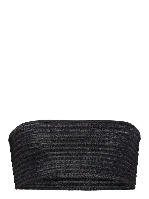 Alaïa Knitted Bandeau Top - Black