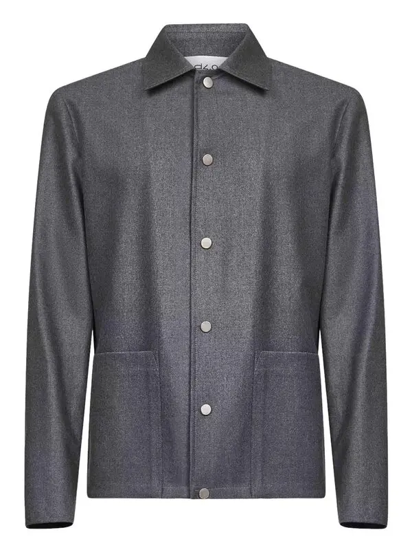D4.0 Snap-button Patch-pocket Jacket - Grey