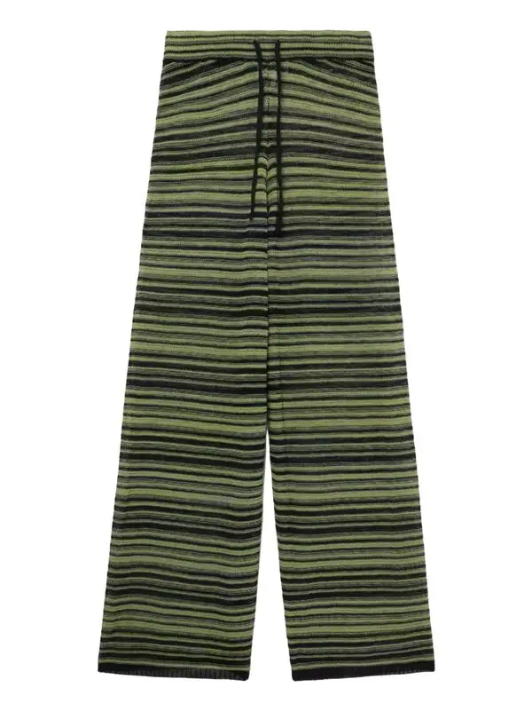 GANNI Striped-pattern Trousers - Black