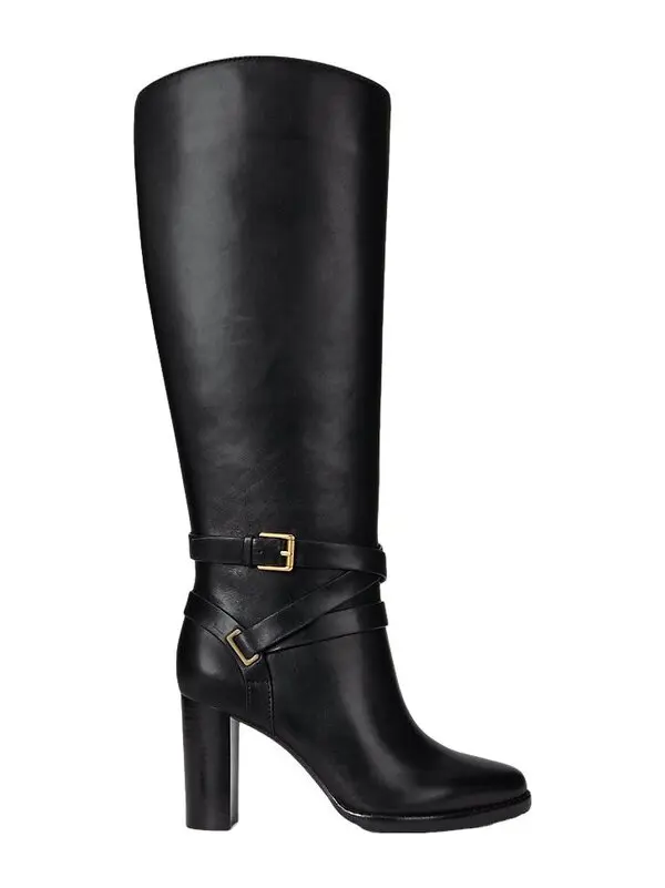 Ralph Lauren Collins Burnished Leather Tall Boot - Black