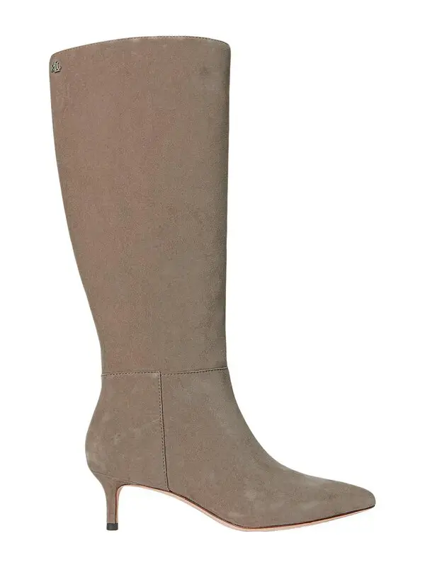 Ralph Lauren Mckay Suede Tall Boots - Taupe Brown