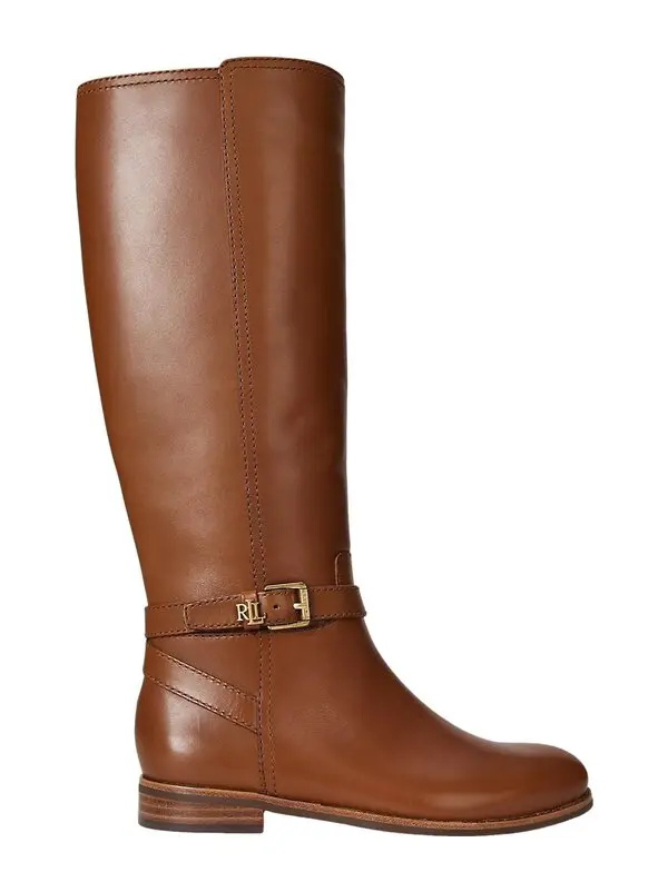 Ralph Lauren Calfskin Tall Boots - Lauren Tan