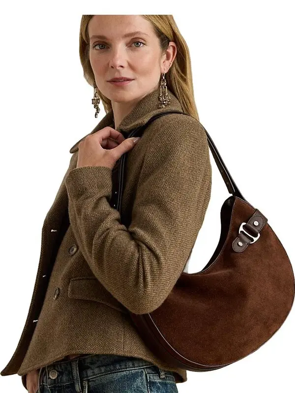 Ralph Lauren Large Tasha Shoulder Bag - Dark Hickory