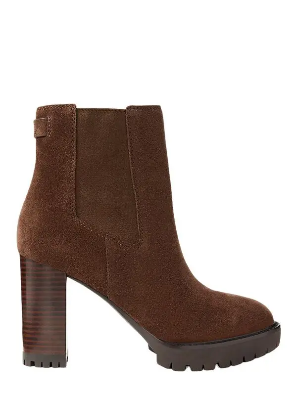Ralph Lauren Layne Suede Bootie - Dark Hickory