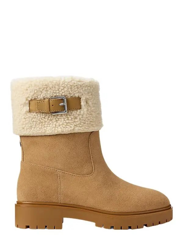 Ralph Lauren Allyson Shearling & Suede Bootie - Camel/natural