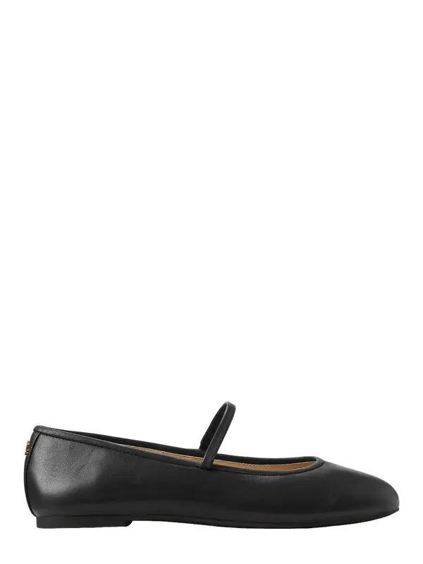 Ralph Lauren Jayna Nappa Leather Mary Jane Flat - Black
